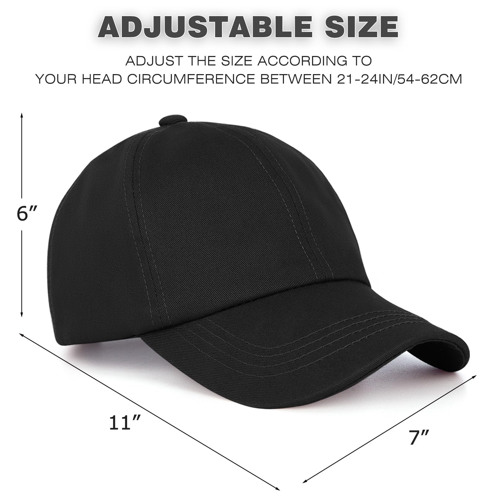 Baseball Cap Satin Lined Interior for Men and Women,Adjustable Baseball Cap Dad Golf Sun Hats