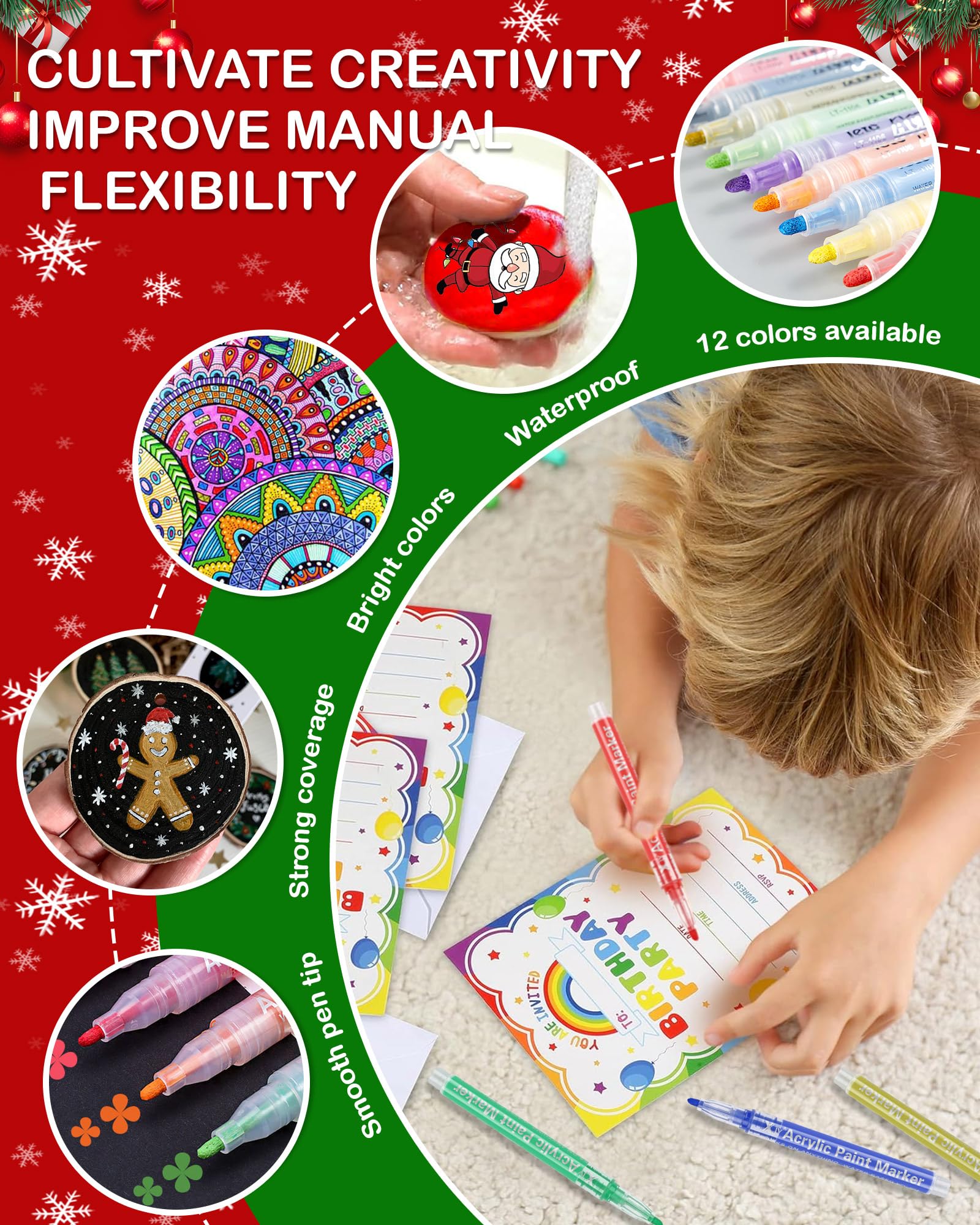 Christmas Arts and Crafts for Kids Ages 4-8 Acrylic Paint