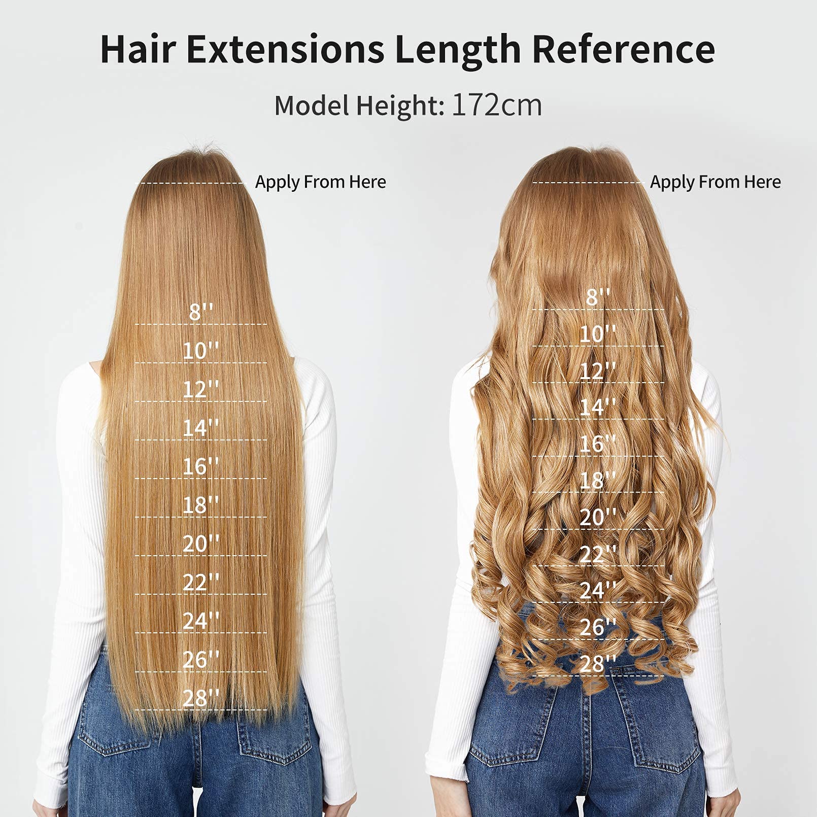 REECHO 16" 1-Pack 3/4 Full Head Curly Wavy Clips in on Synthetic Hair Extensions HE008 Hairpieces for Women 5 Clips 3.9 Oz per Piece - Dark Brown