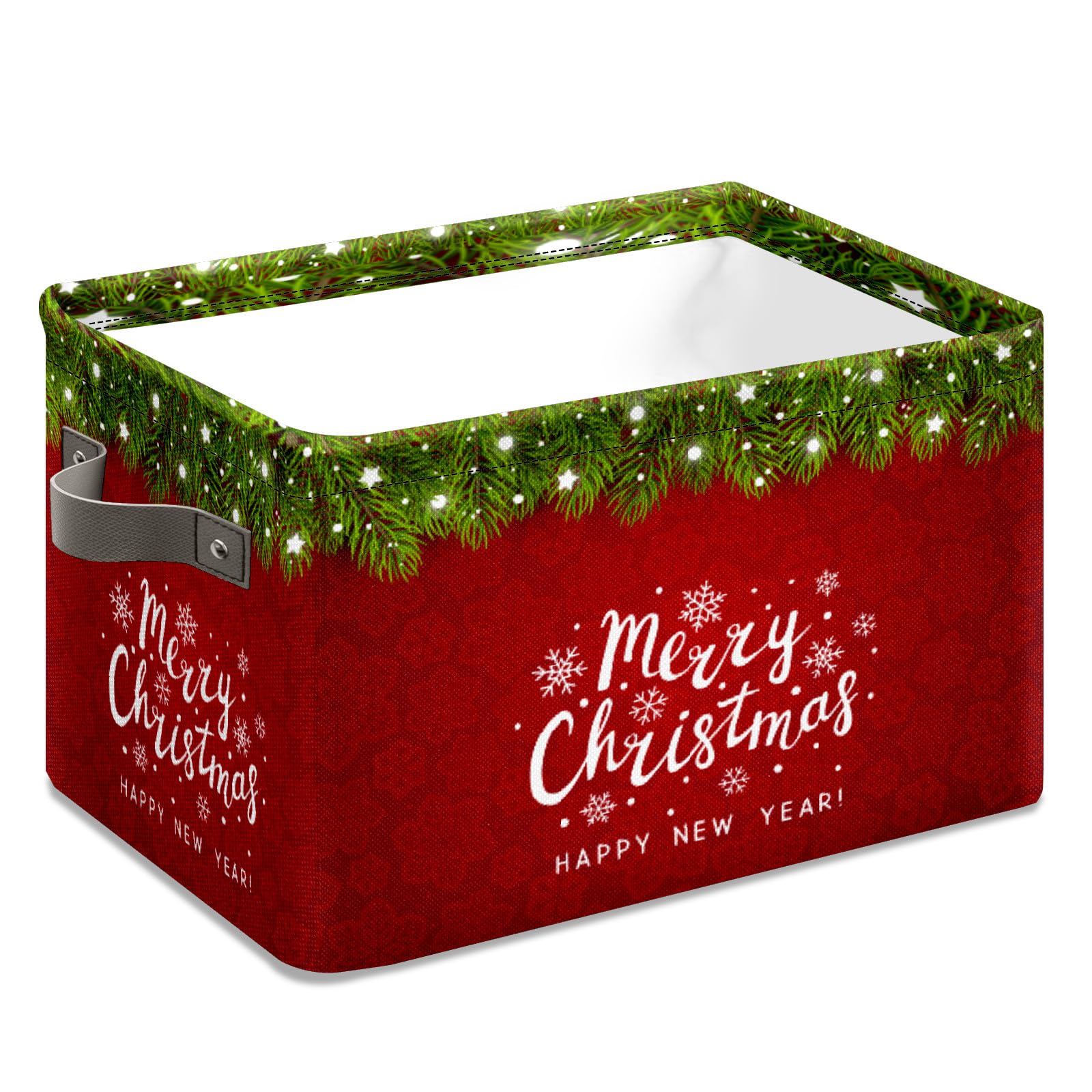 Christmas Bins Tree Snowflake Decorative Christmas Tree Red Truck Storage Box Rectangular Storage Baskets Organizer Basket with Handles 10x14x8 Inches