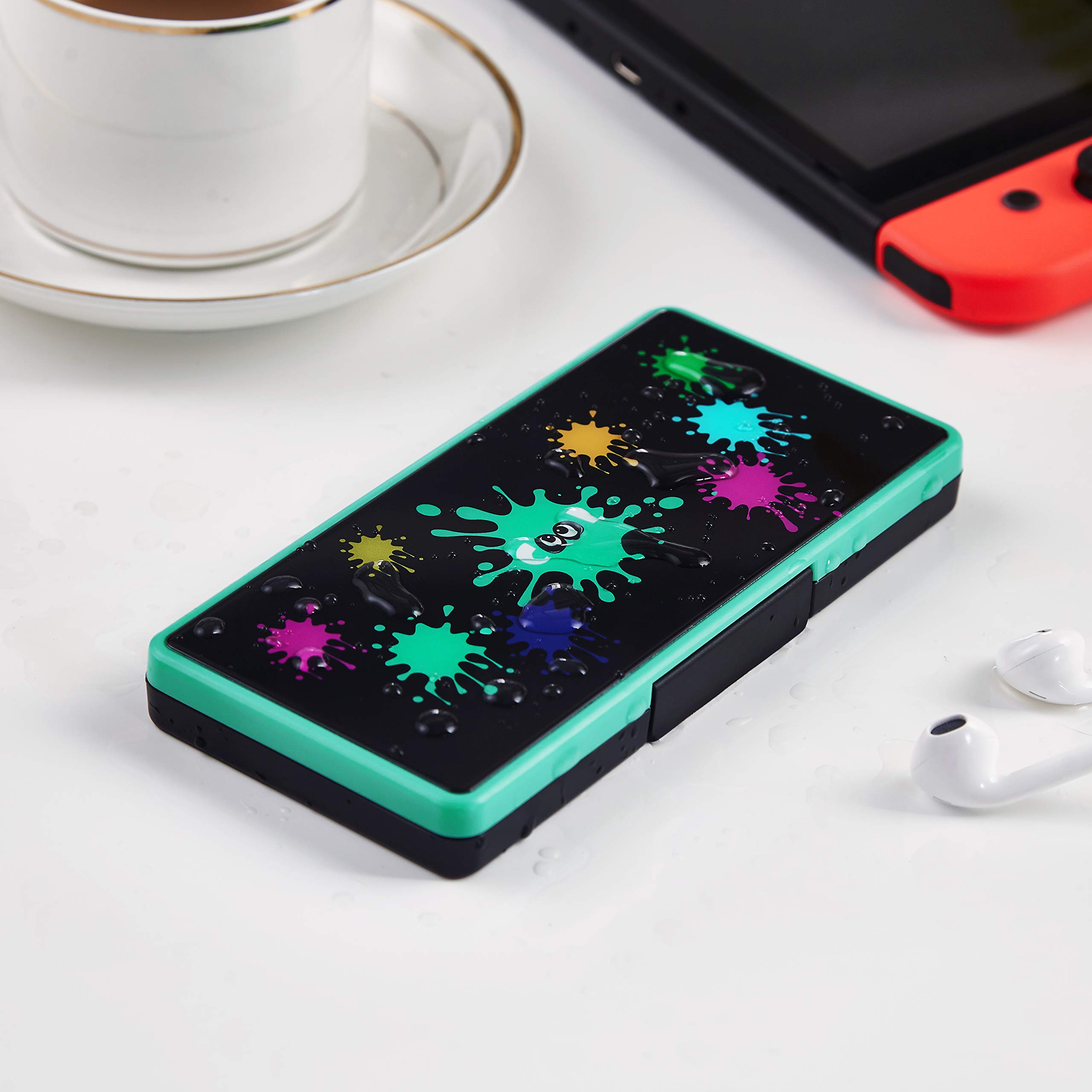 IINE Game Card Case for Nintendo Switch Game Card or Micro SD Cards, with 16 Game Card Slots, 2 Micro SD Card Slots Shockproof Water Resistant Card Holder Carrying Storage Box (Black)
