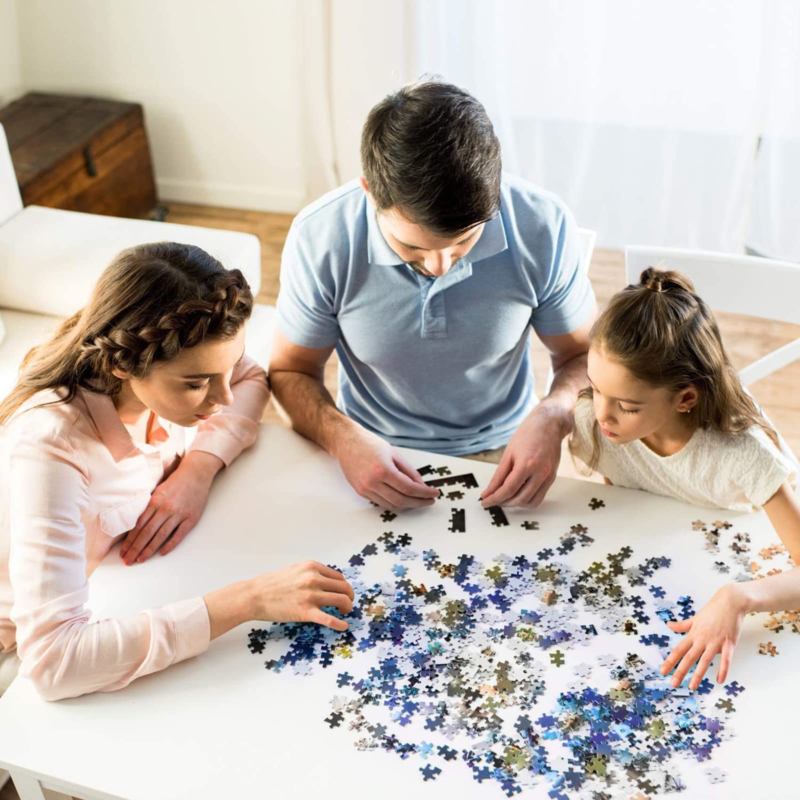 Jigsaw Puzzles 2-Pack 1000 Pieces, for Adults Families (Rose Town & Space Traveler) Pieces Fit Together Perfectly