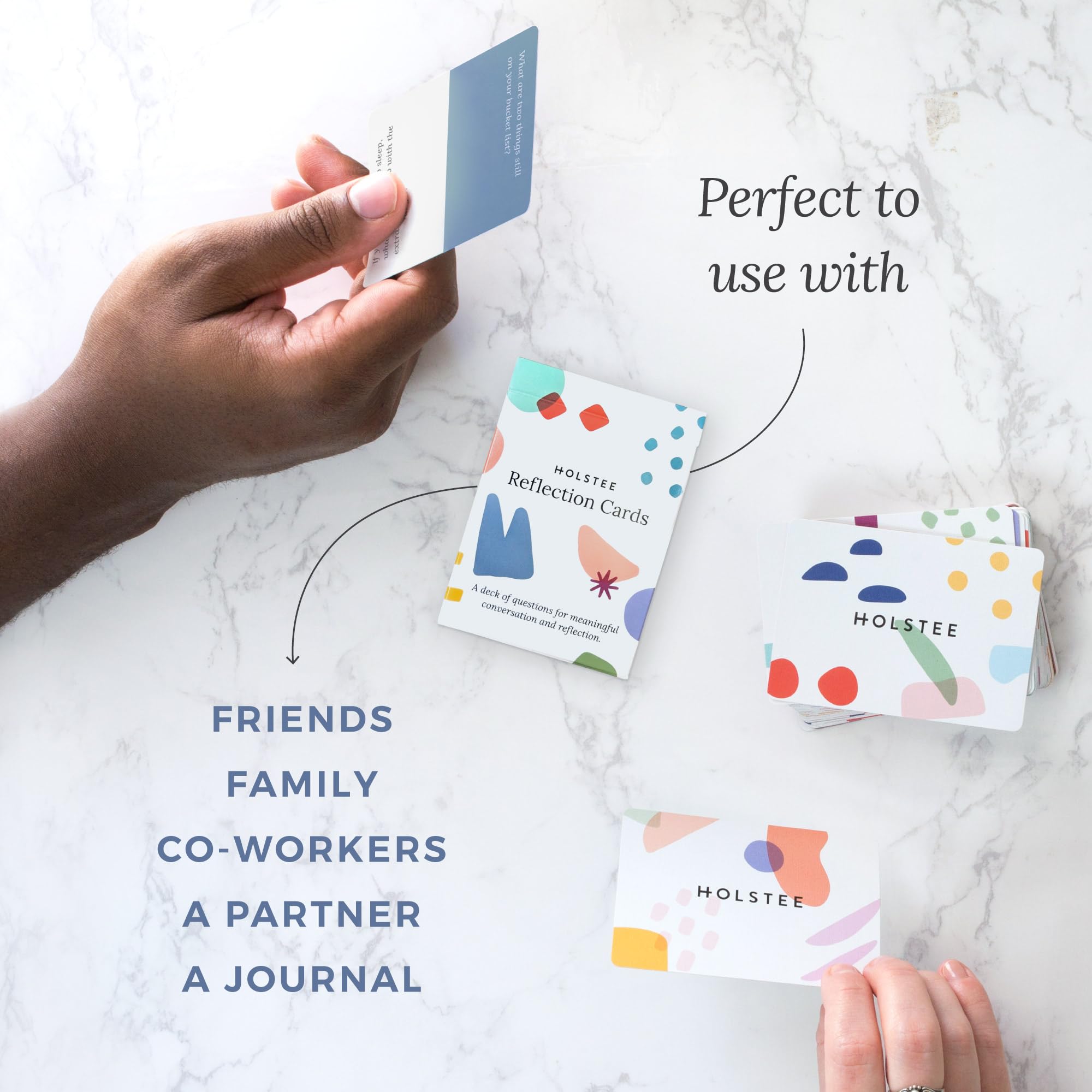 Holstee Reflection Cards - A Deck of 100+ Questions to Spark Meaningful Connections and Conversations
