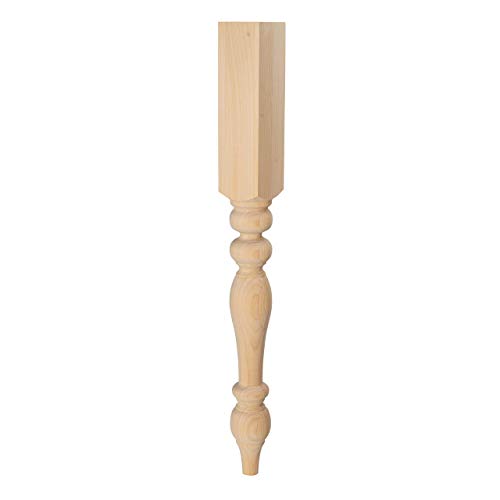 CAROLINA LEG CO. Slim Chunky Pine Island Table Legs - Solid Wood - Country Style - Dimensions: 3.5" x 34.5"