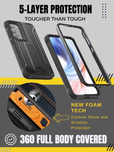 CaseBorne V Designed for Samsung Galaxy S23 5G Case (Formerly ArmadilloTek), Full-Body Multi-Layer Rugged Kickstand Protective Case Screenless- Black