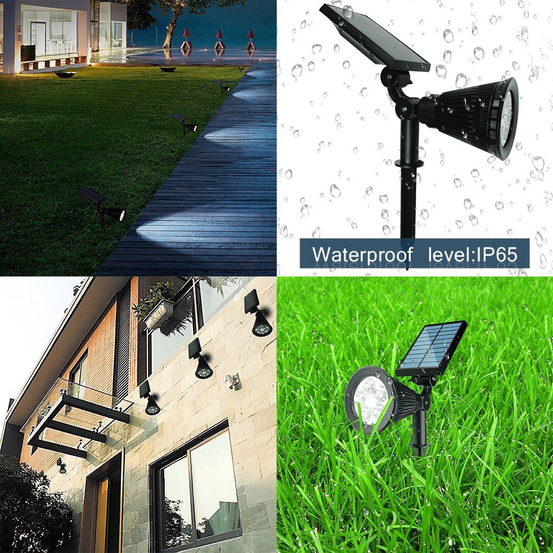 Hoont 2-in-1 Bright Outdoor LED Solar Spotlight/Solar Powered Light for Patio, Entrance, Landscape, Garden, Driveway, Lawn, Etc./ Great for Accents, Security Lighting, Etc. [Upgraded Version]