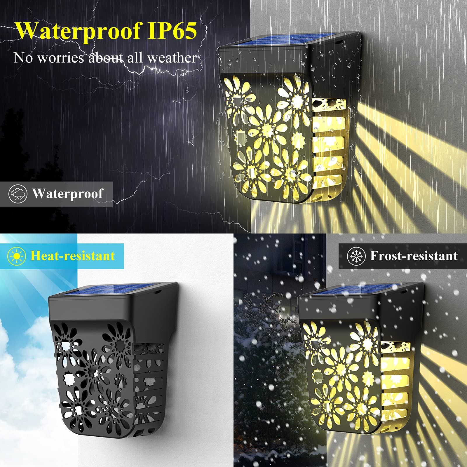 KagoLing Solar Fence Lights, Solar Deck Lights Outdoor Waterproof Step Lighting LED Garden Decorative for Patio, Front Door, Stair, Landscape, Yard and Driveway Path, 2 Pack