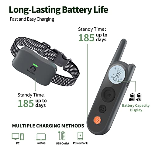 Dog Training Collar with Remote,3/4 Mile Range Dog Shock Collar,Waterproof and Rechargeable with Beep, Vibration, Safe Shock, Light and Keypad Lock Mode for Large Medium Small Dogs (X1 Grey)