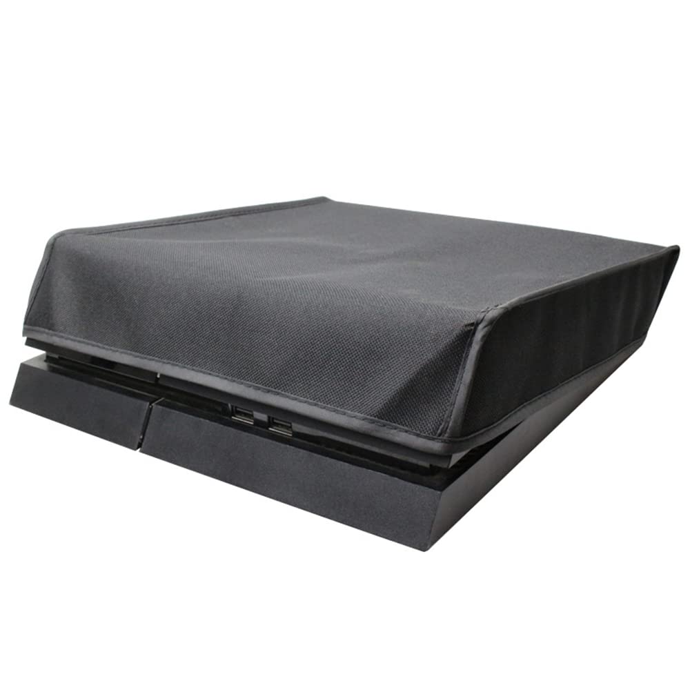 Black Horizontal Dust Cover For Playstation 4 For PS4 Protector Sleeve Slim Console Soft Dust Proof Cover Sleeve Soft Neat Lining Dust Guard For Place DustProof Case