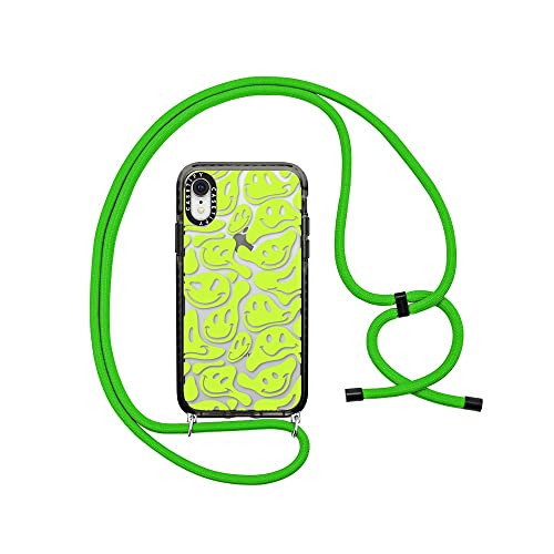 CASETiFY Impact Crossbody Sling Case for iPhone XR - Acid Smiles Neon Green - Neon Green String