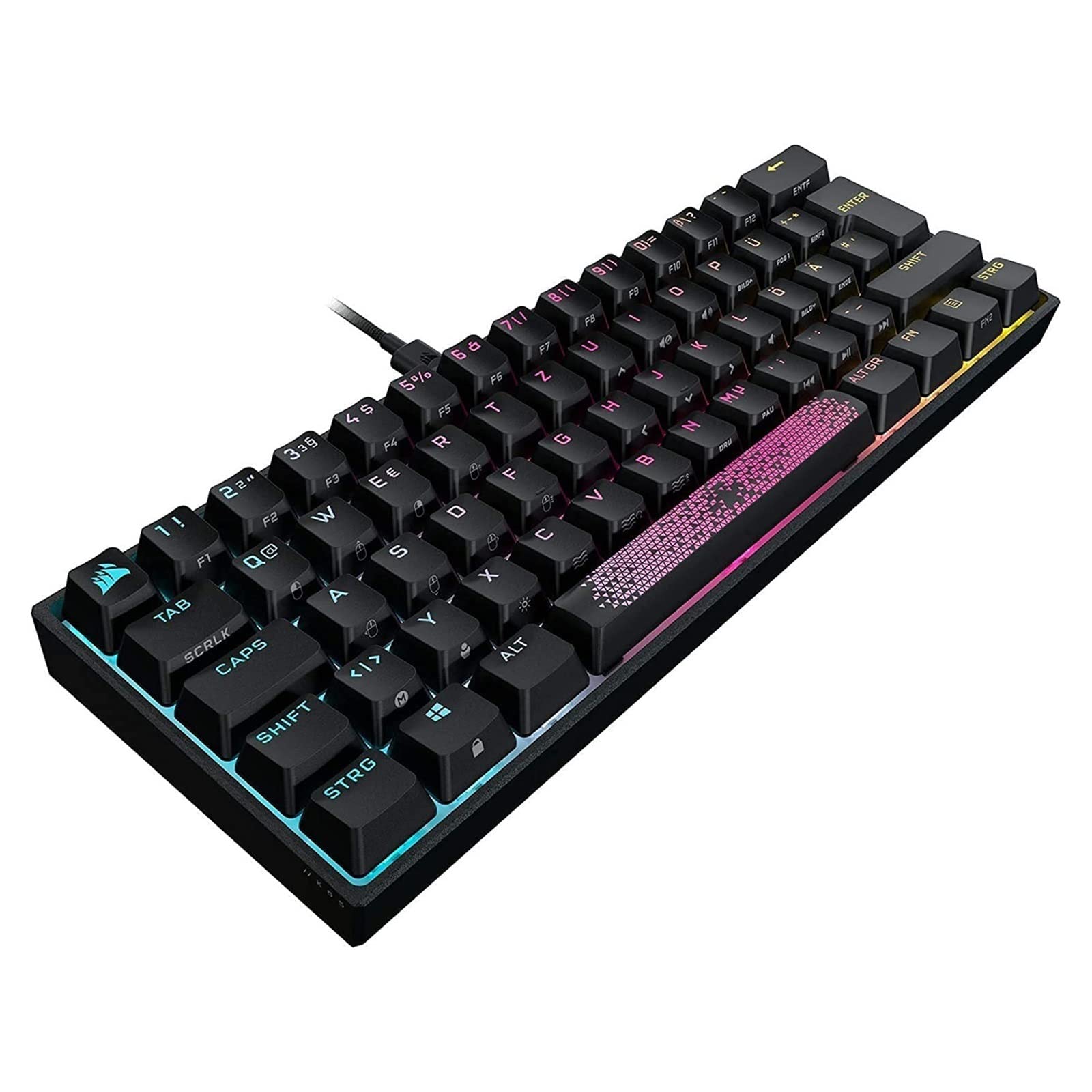 HIZLJJ Mechanical Gaming Keyboard, Adjustable RGB Lighting Single Keys, Small and Portable, Fast Rebound/Quick Response