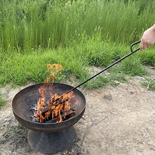 Fierywater 40-Inch Long Fire Poker by One Piece Solid Steel - Heavy Duty Fireplace Poker, Anti-Rust Black Coated Big Fire Stick