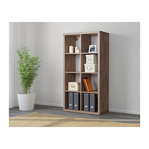 IKEA Kallax 2x4 Shelf Unit Walnut Effect Light Gray 103.601.34