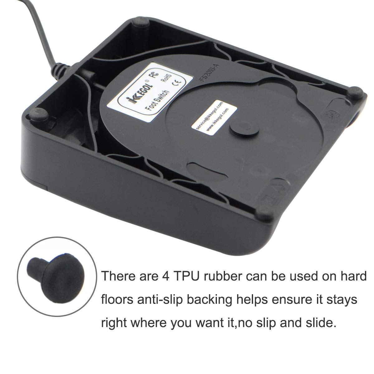 iKKEGOL Upgraded USB Single Foot Pedal Switch Control One Key Footswitch Program Customized Computer Keyboard Mouse Game Action HID (Black)