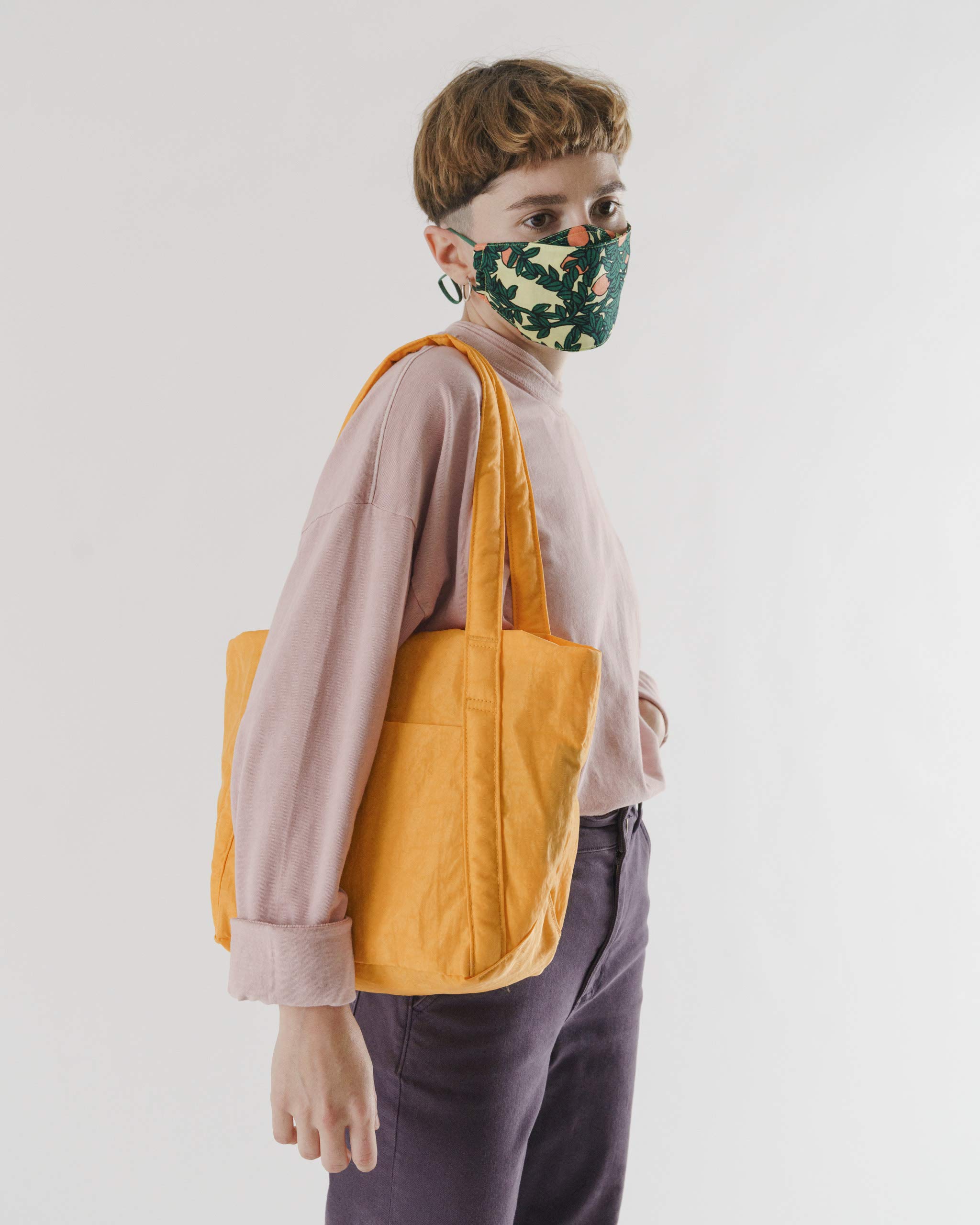 BAGGU Mini Cloud Bag, Lightweight Nylon Packable Tote for Travel or Everyday Use, Lentil