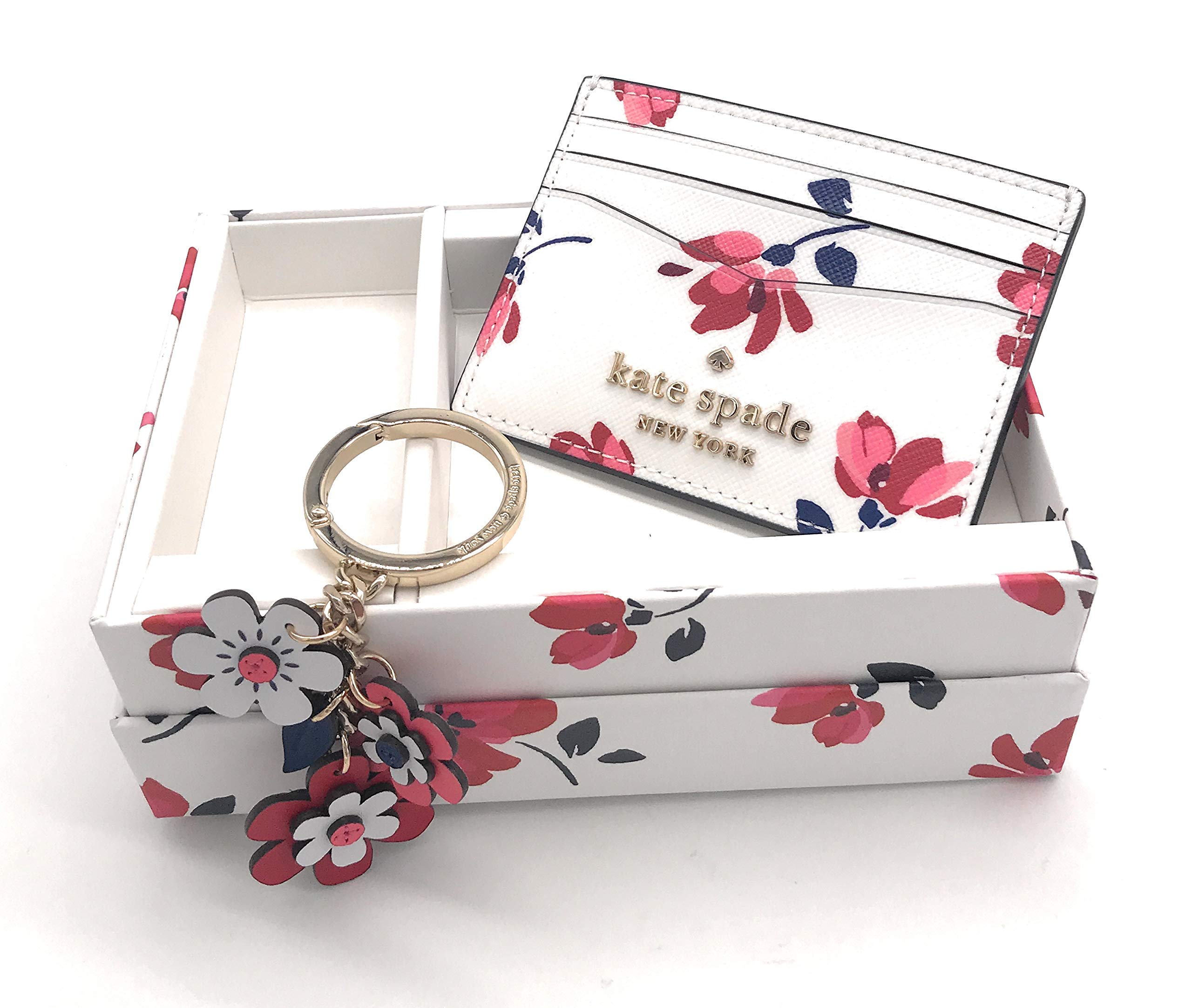 kate spade new york Staci Boxed Card Holder & Floral Key Fob, Tea Garden