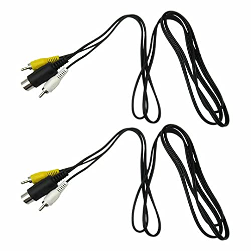 GRABOTE 2X Replacement 6FT RCA TV AV Audio Video Cord Cable for Sega Genesis 1 & Sega Master System