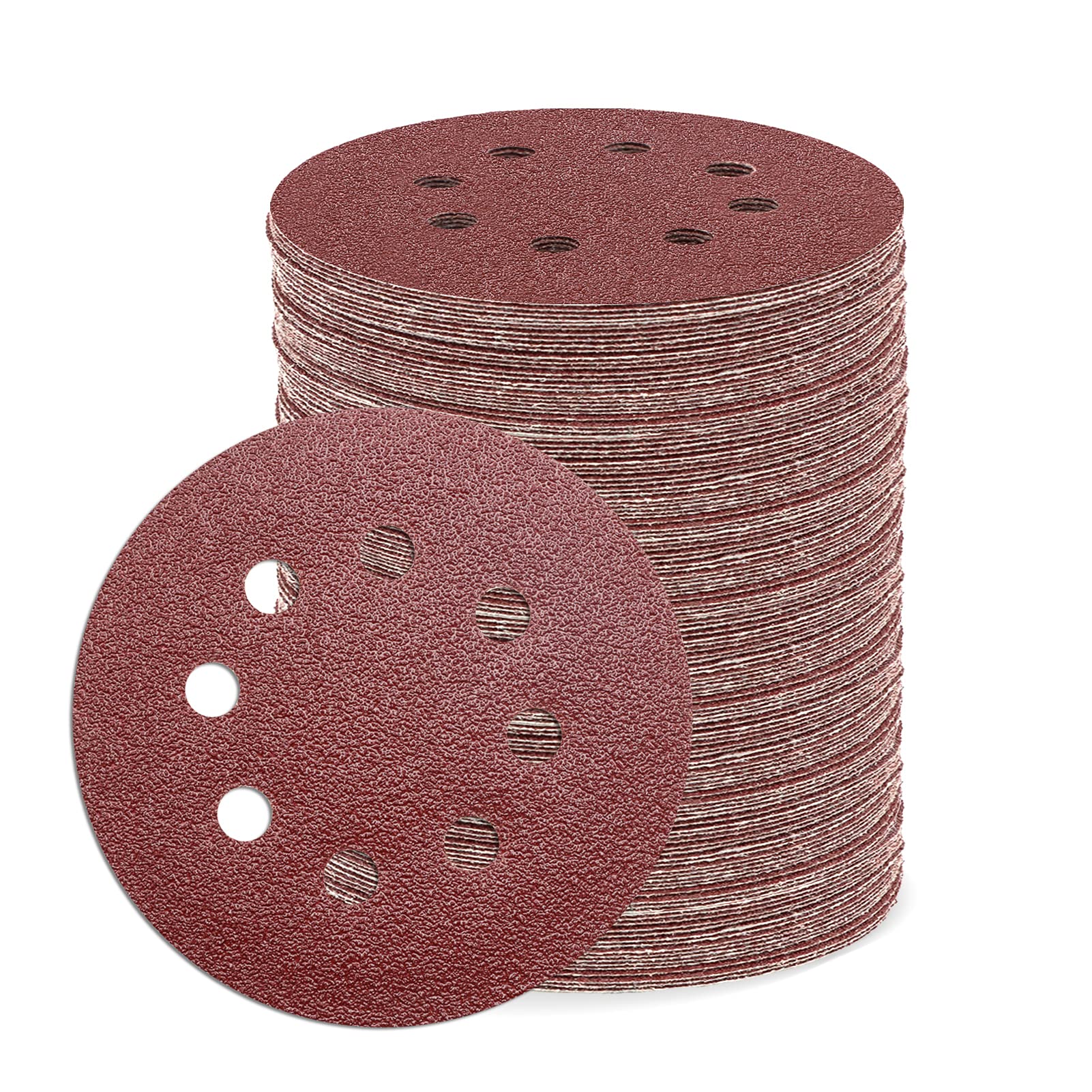 ZEHIQ 110 Pieces 5 Inch Sanding Disc 400 grit, 8 Holes Hook & Loop Sandpaper, Random Orbital Sand Paper for Automotive Paint Polishing and Wood Working
