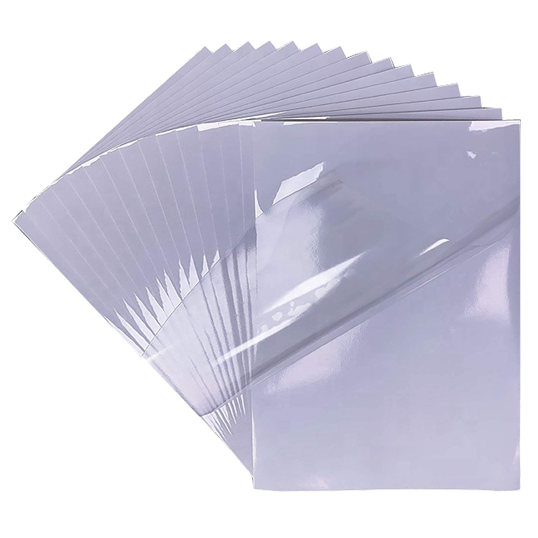 Bleidruck 50 Sheets Paper - 25 sheets 8.25x11.7 Inches Holographic Premium Cold Laminated Film & 25 Sheets A4 Crystal Clear Printable Vinyl Sticker Paper