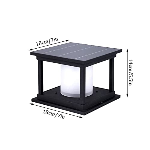 CZLZY Modern Simple Aluminum Square Column Light Solar LED Pillar Lamp Outdoor Post Light Fixtures Waterproof IP65 Courtyard Gate Fence Landscape Light Deck Bollard Light