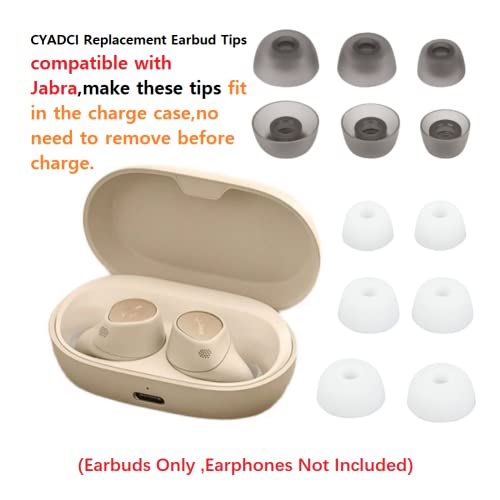 Earbud Replacement Tips Compatible with Jabra Elite 75t Headphone,6 Pairs Earbud Silicone Tips Compatible with Soundcore Liberty、Truengine Se、Echo Buds Ect.