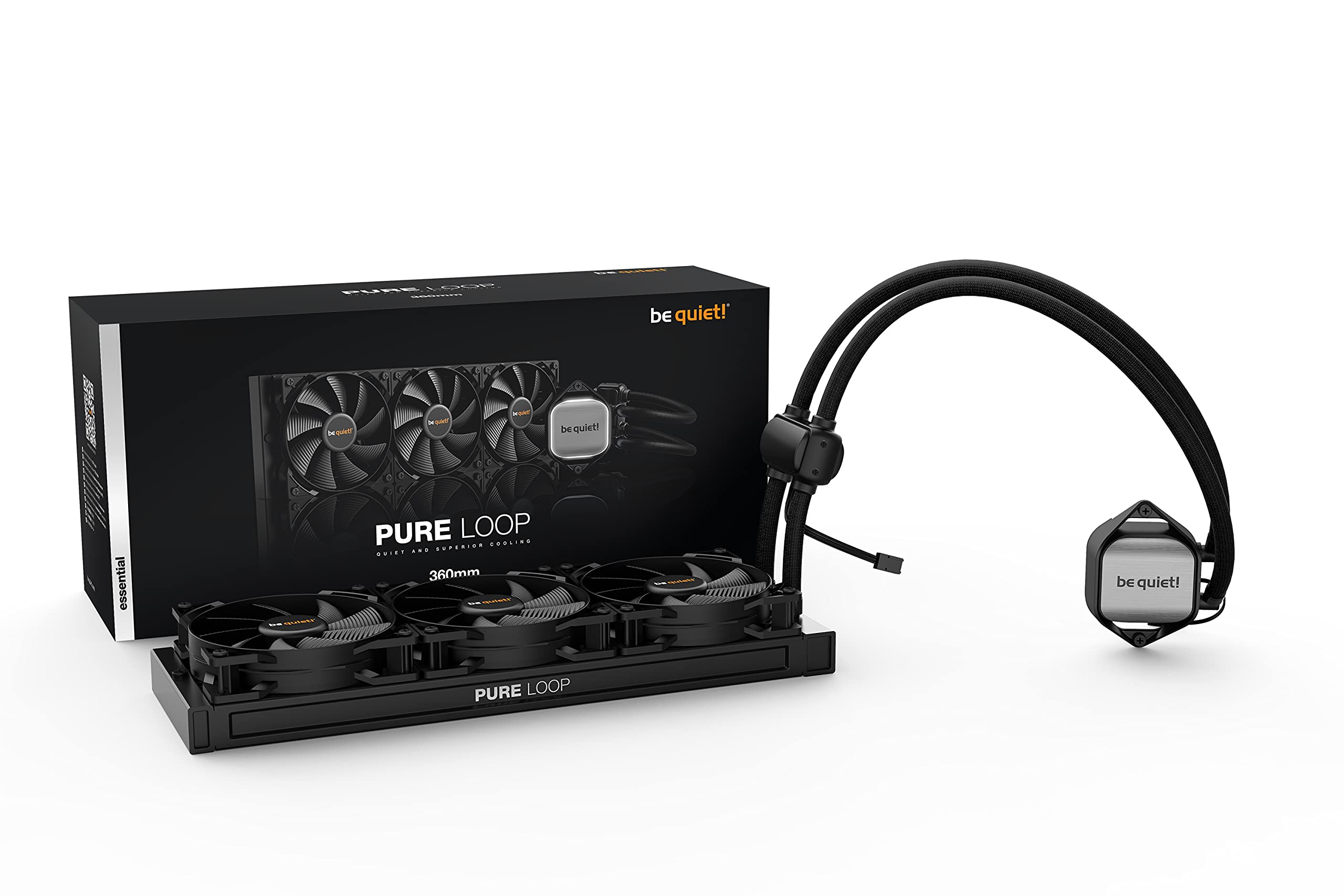 be quiet! Pure Loop 360mm All-in-One Water Cooling System | Intel 1700 1200 2066 1150 1151 1155 2011 Square ILM | AMD4 AMD5 | BW008