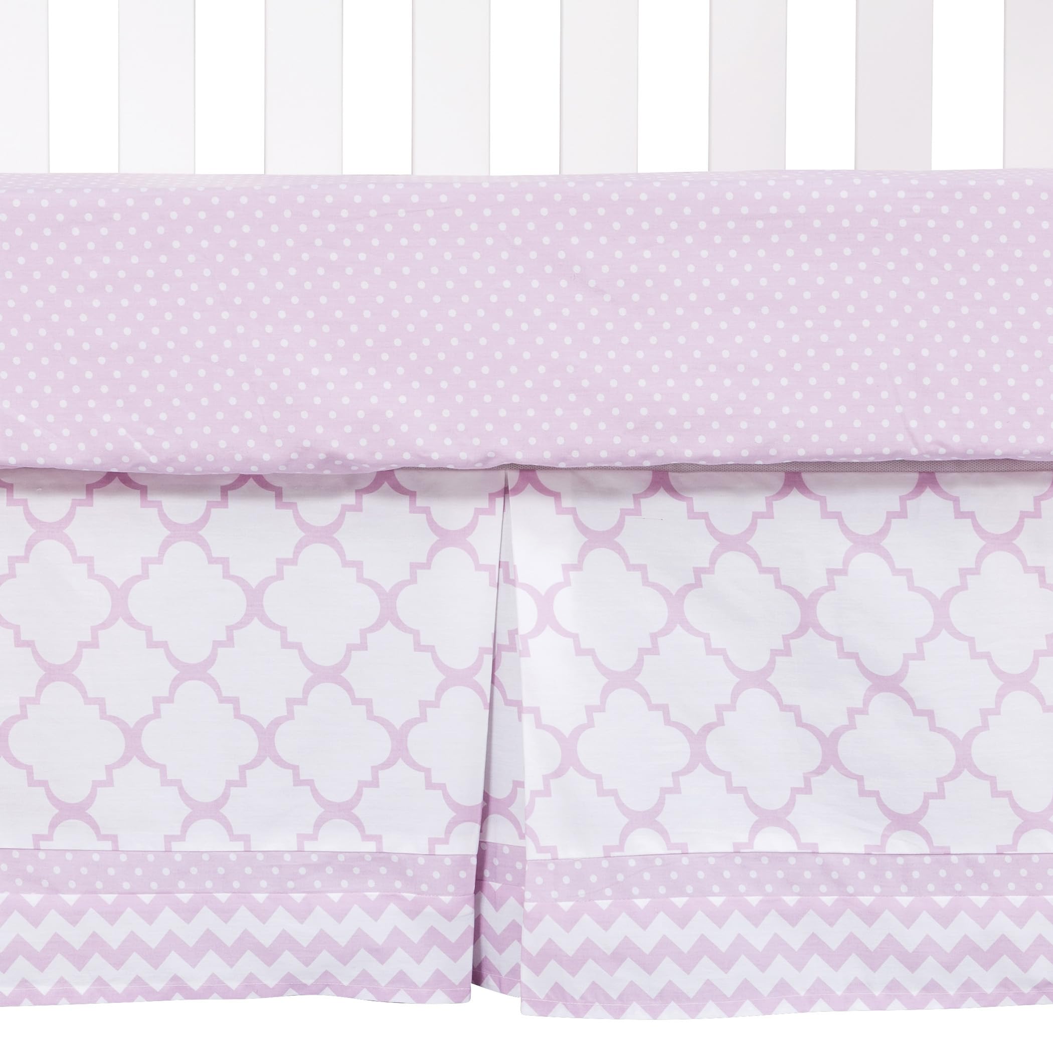 Trend Lab Orchid Bloom 3 Piece Crib Bedding Set, Can Be Used As A Blanket Or A Playmat for Tummy Time, Includes Quilt, Fitted Crib Sheet and Skirt