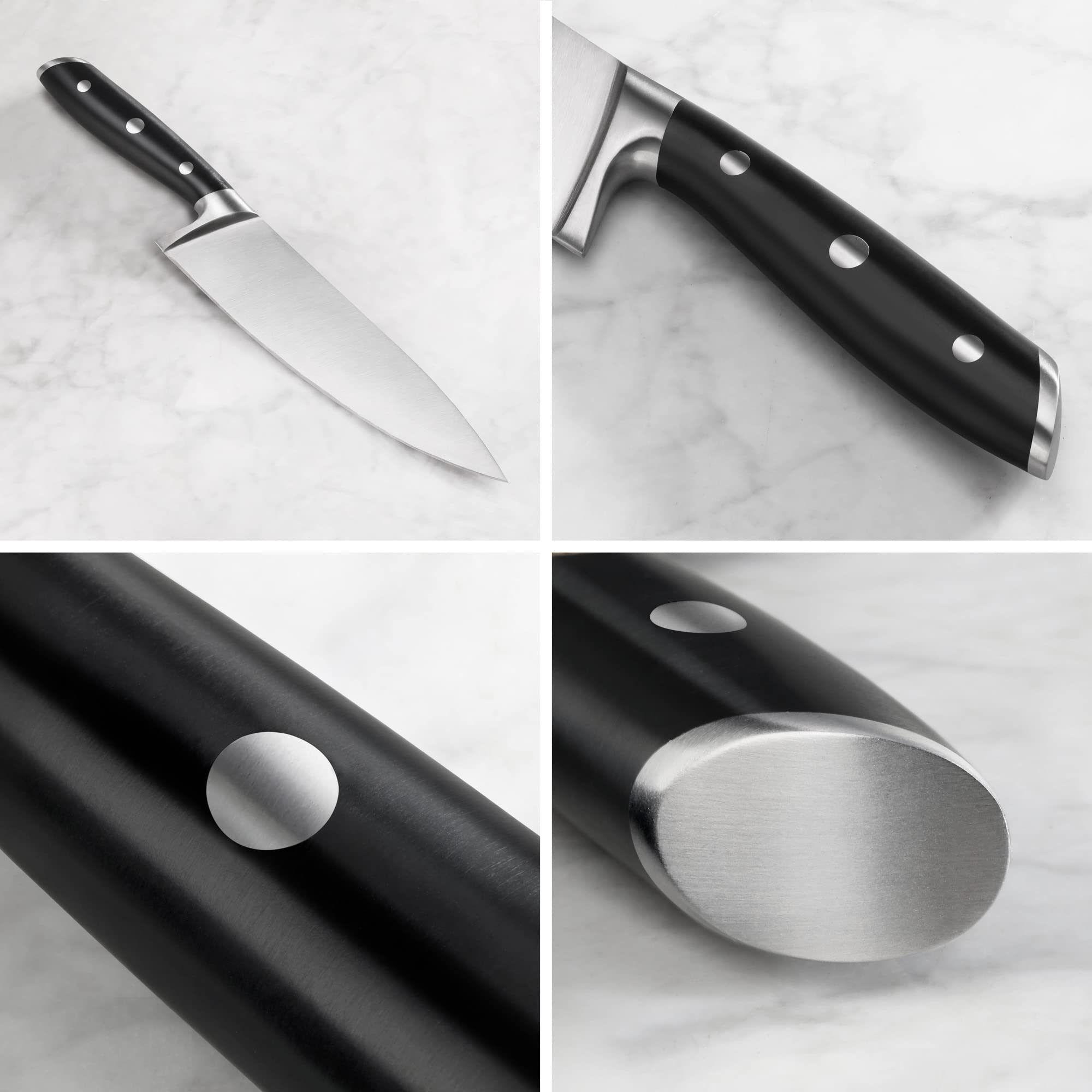 Cangshan ALPS Series 502735 German Steel Forged 8-inch Chef's Knife with Sheath, Black