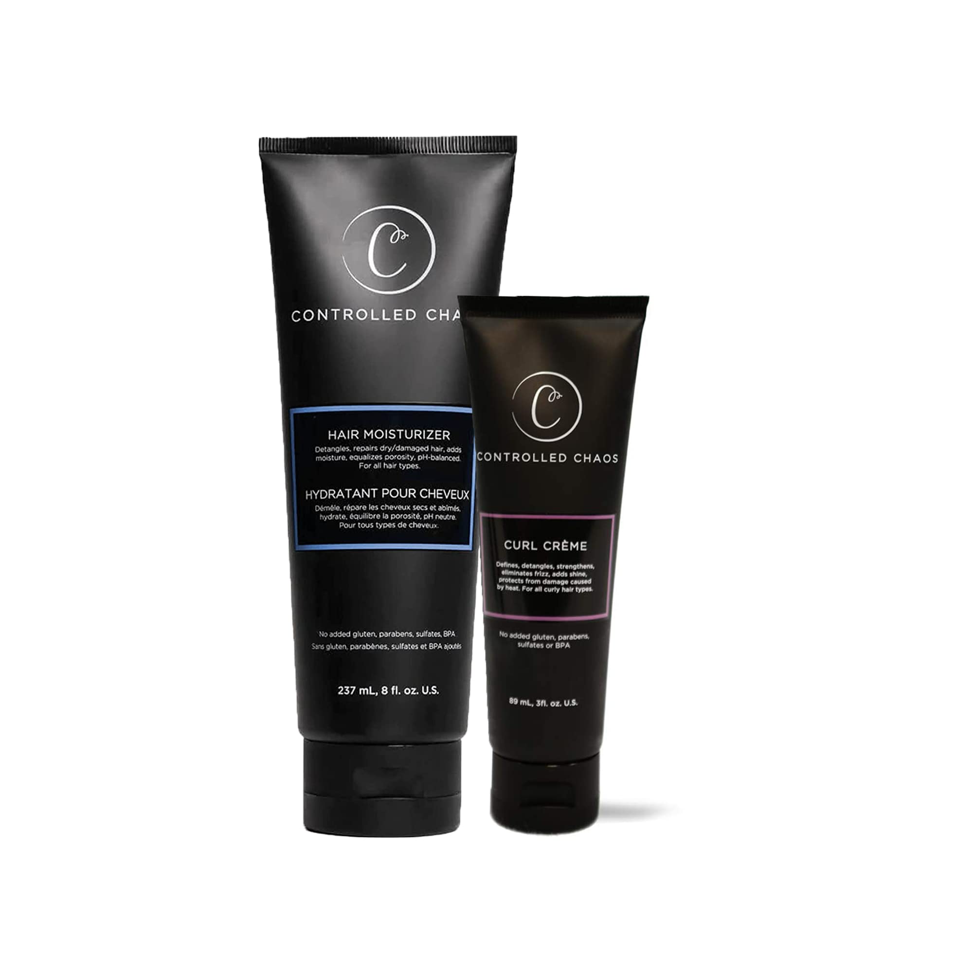 Controlled Chaos 3 OZ Curl Defining Cream & 8 oz Hair Conditioner Bundle - Hydrating Conditioner and Curl Creme - For All Curly Hair Types, Including Dry, Coarse, and Color-Treated