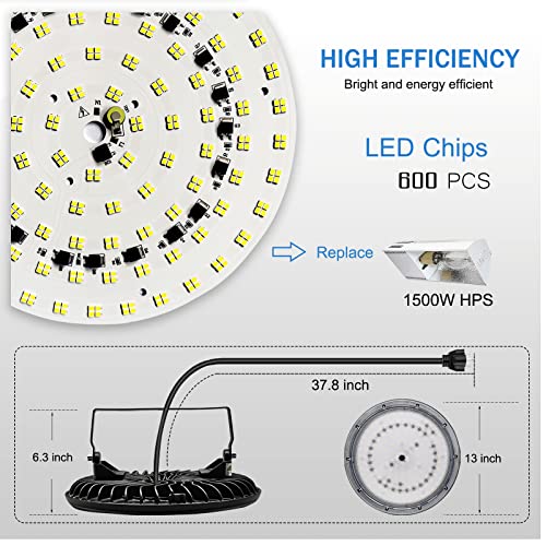 Kekeou UFO LED High Bay Light 300W with Plug LED Warehouse Lights Commercial Bay Lighting 6500K 30000lm Anti-Glare Waterproof IP65 for Shop Warehouse Barn Garage (2 Pack)
