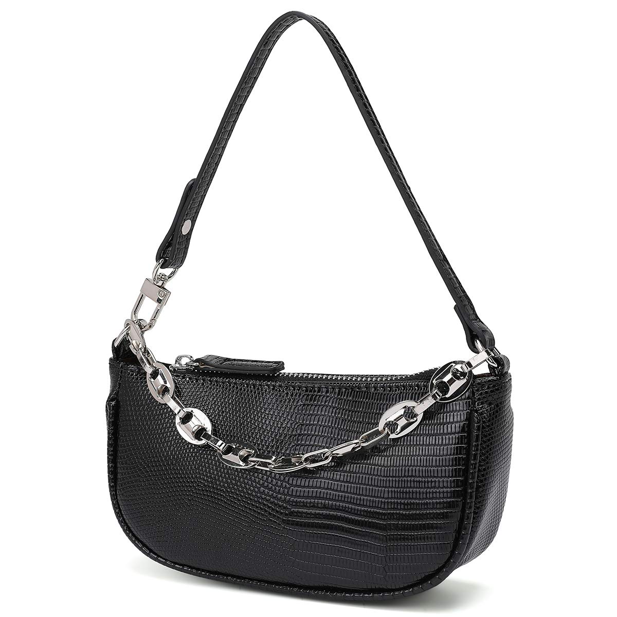 HORSE&TIGER Women Small Shoulder Bag Mini Purse Womens Crossbody Clutch Purses with Zipper Closure (Black)