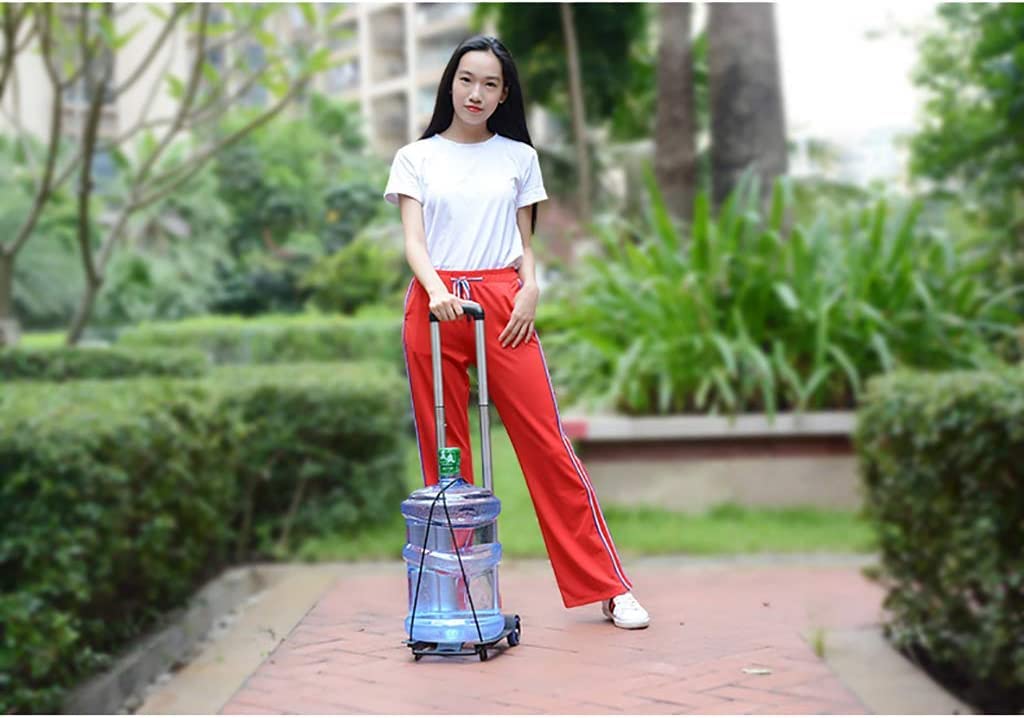BAUBUY Small Hand Truck for Elderly Lightweight Foldable Shopping Cart with Wheels Portable Aluminum Alloy Trolley Luggage Cart