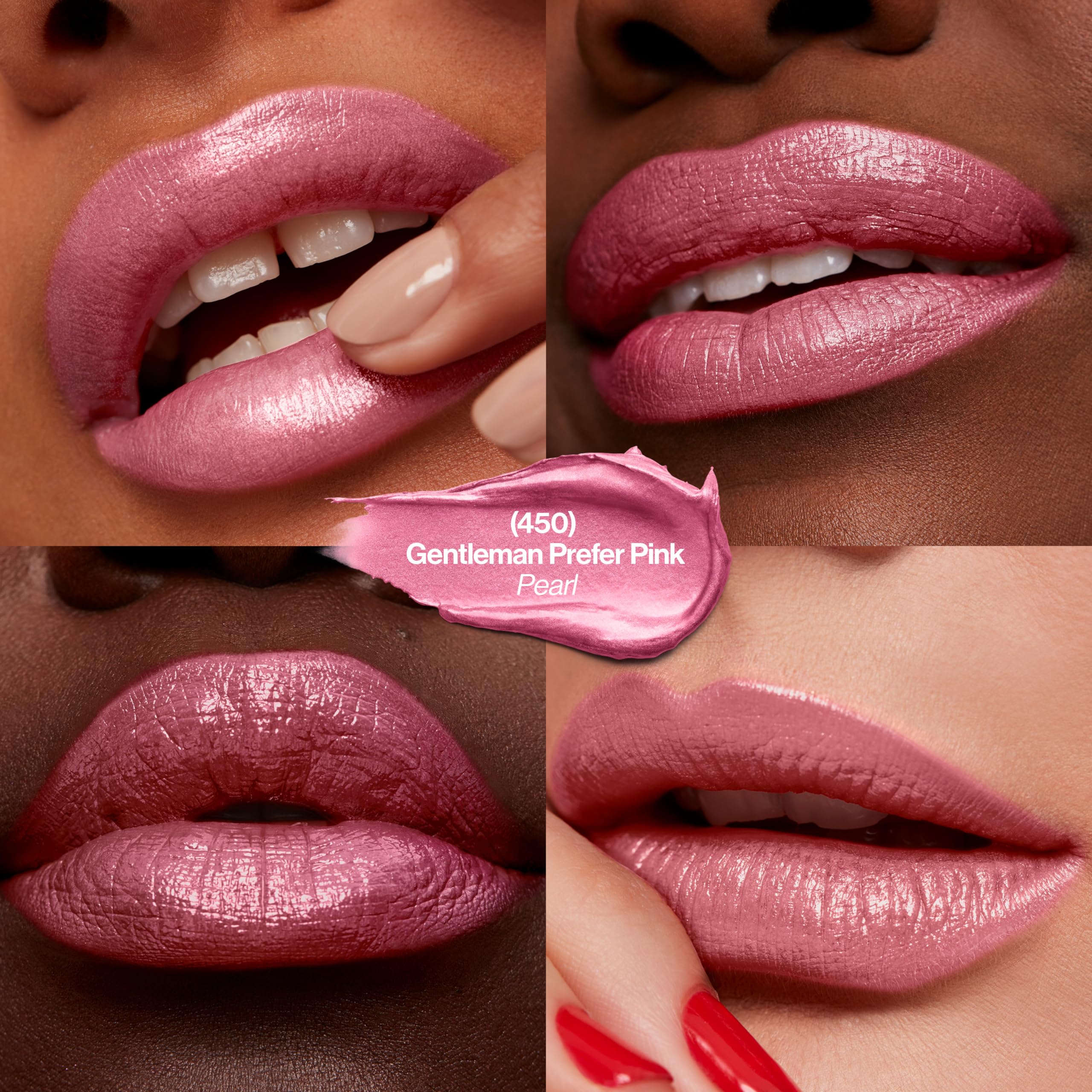 Revlon Lipstick, Super Lustrous Lipstick, Creamy Formula For Soft, Fuller-Looking Lips, Moisturized Feel in Pinks, Gentlemen Prefer Pink (450) 0.15 oz