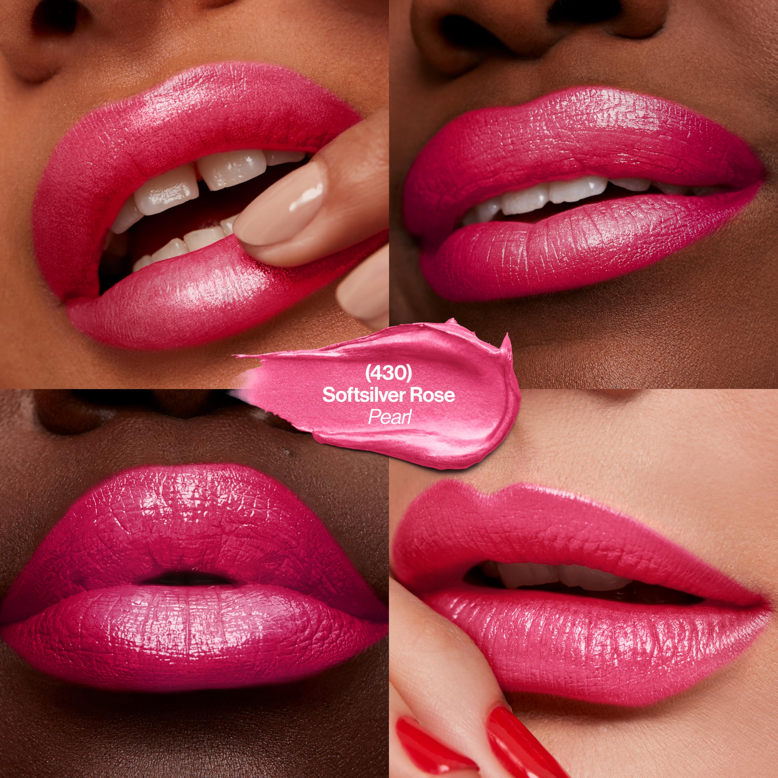 REVLON Lipstick, Super Lustrous Lipstick, Creamy Formula For Soft, Fuller-Looking Lips, Moisturized Feel in Pinks, Softsilver Rose (430) 0.15 oz