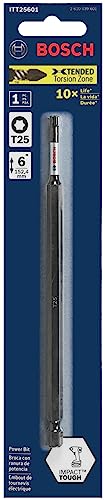 BOSCH ITT256B 10-Pack 6 In. Torx #25 Impact Tough Screwdriving Power Bits