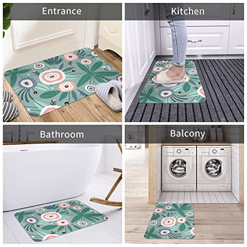 Boho Bath Kitchen Mat Abstract Mid Century Modern Indoor Doormat Bath Rugs Non Slip, Washable Cover Floor Rug Absorbent Carpets Floor Mat 30x18in