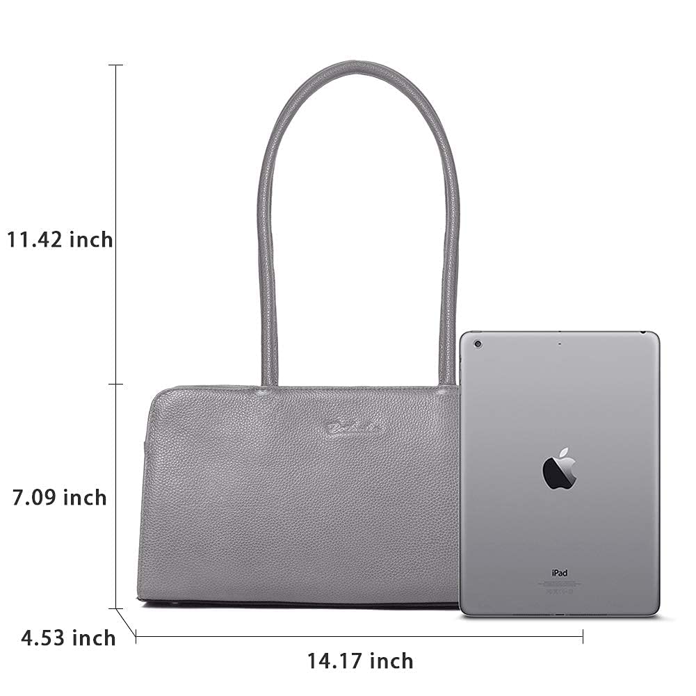 BOSTANTEN Women Designer Handbags Soft Leather Purses and Handbags Satchel Shoulder Bag Bundle with Women Leather Wallet RFID Blocking Small Bifold Wallet with ID Window