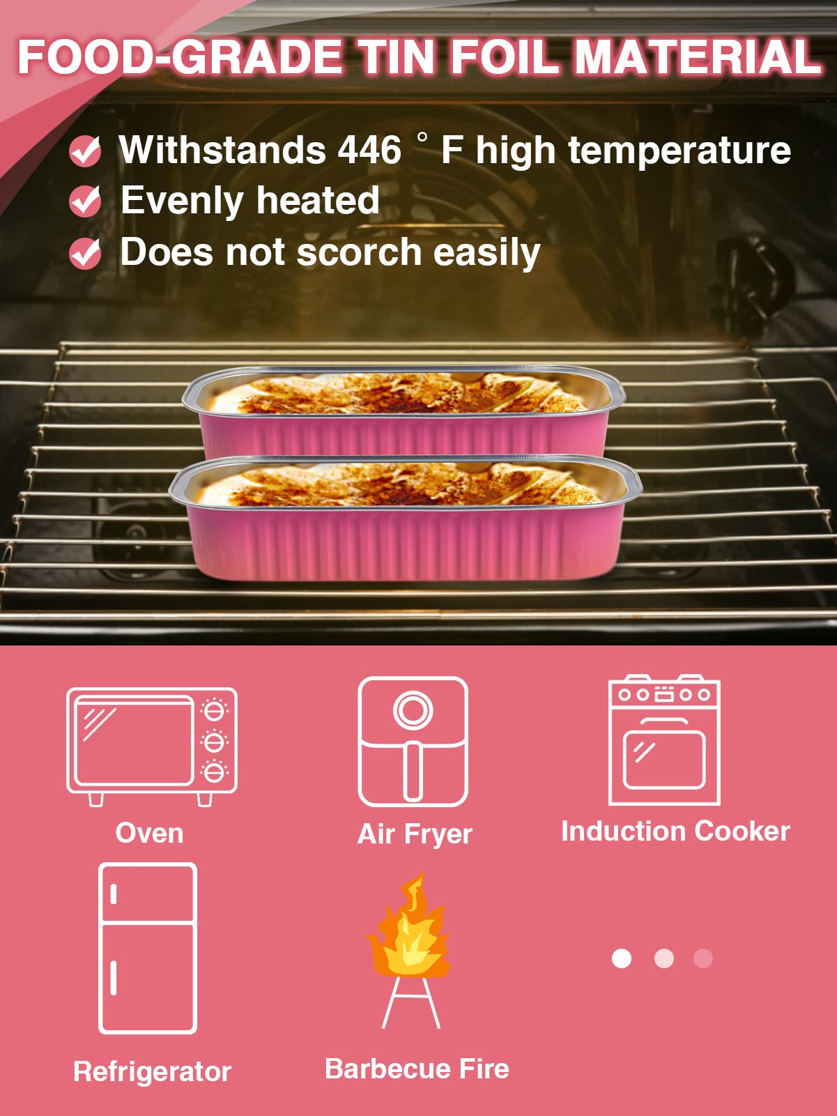 Bigmeta Mini Loaf Pans with Lids and Spoons- 50 Pack 6.8oz Aluminum Bread Cupcake Pie Foil Pans with Sealing Sticker, Rectangle Disposable Cake Tins Brownie Baking Cups for Picnics Party