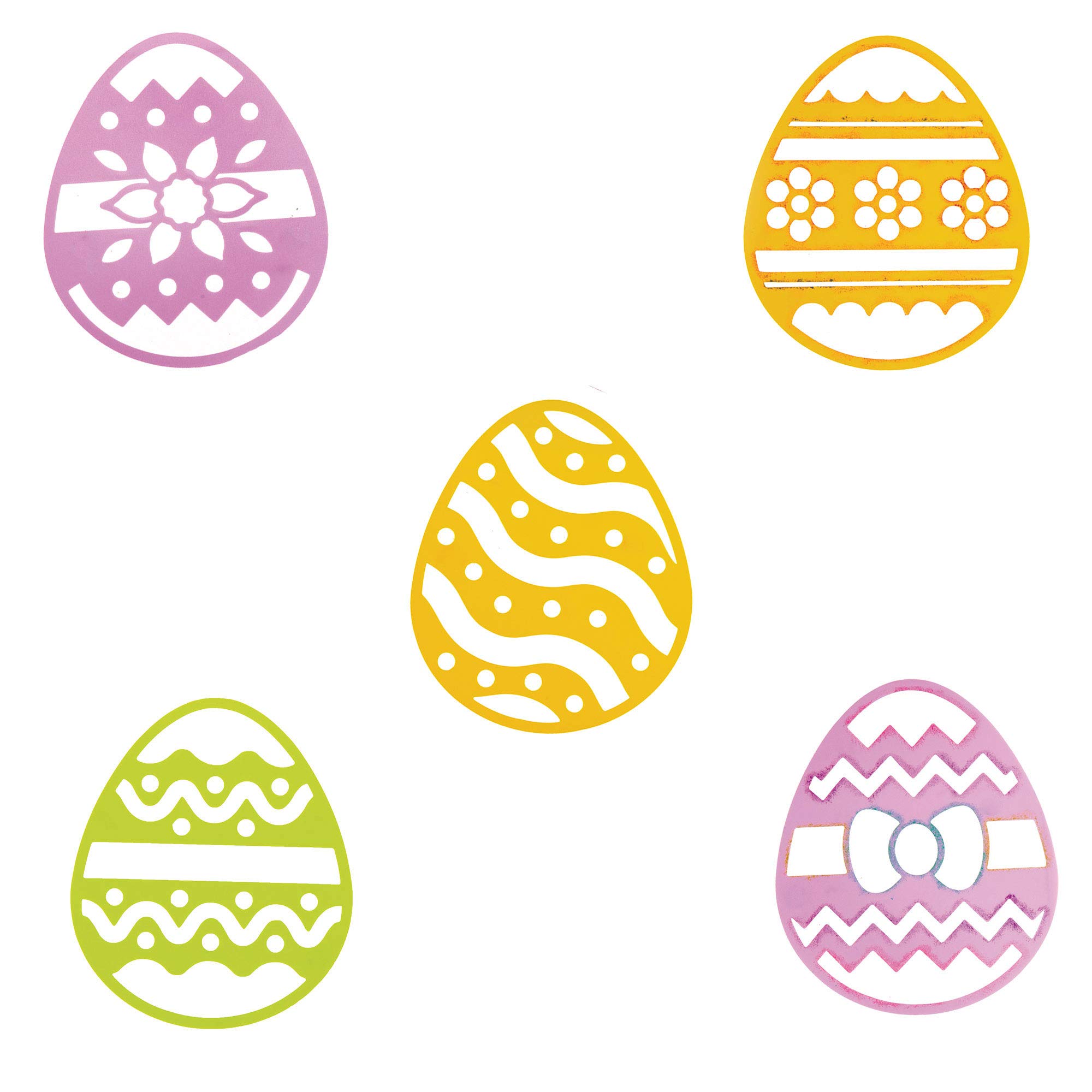 Baker Ross AT441 Easter Egg Stencils - Pack of 6, Creative Easter Art and Craft Supplies for Kids to Make and Decorate
