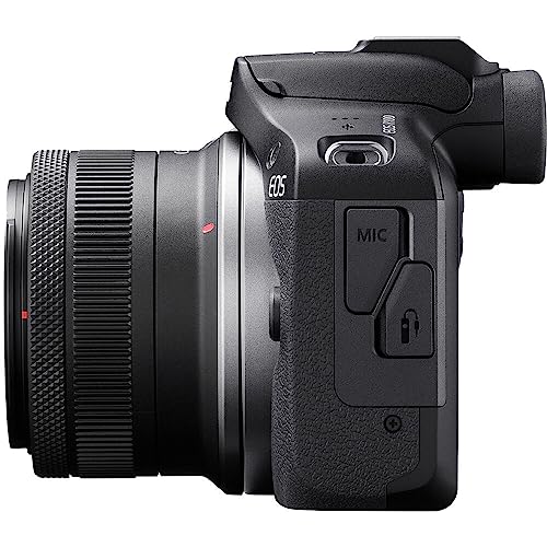Canon EOS R100 Mirrorless Camera with 18-45mm and 55-210mm Lenses Kit (6052C022) + Bag + 64GB Card + LPE17 Battery + Charger + Card Reader + Flex Tripod + Cleaning Kit + Memory Wallet (Renewed)