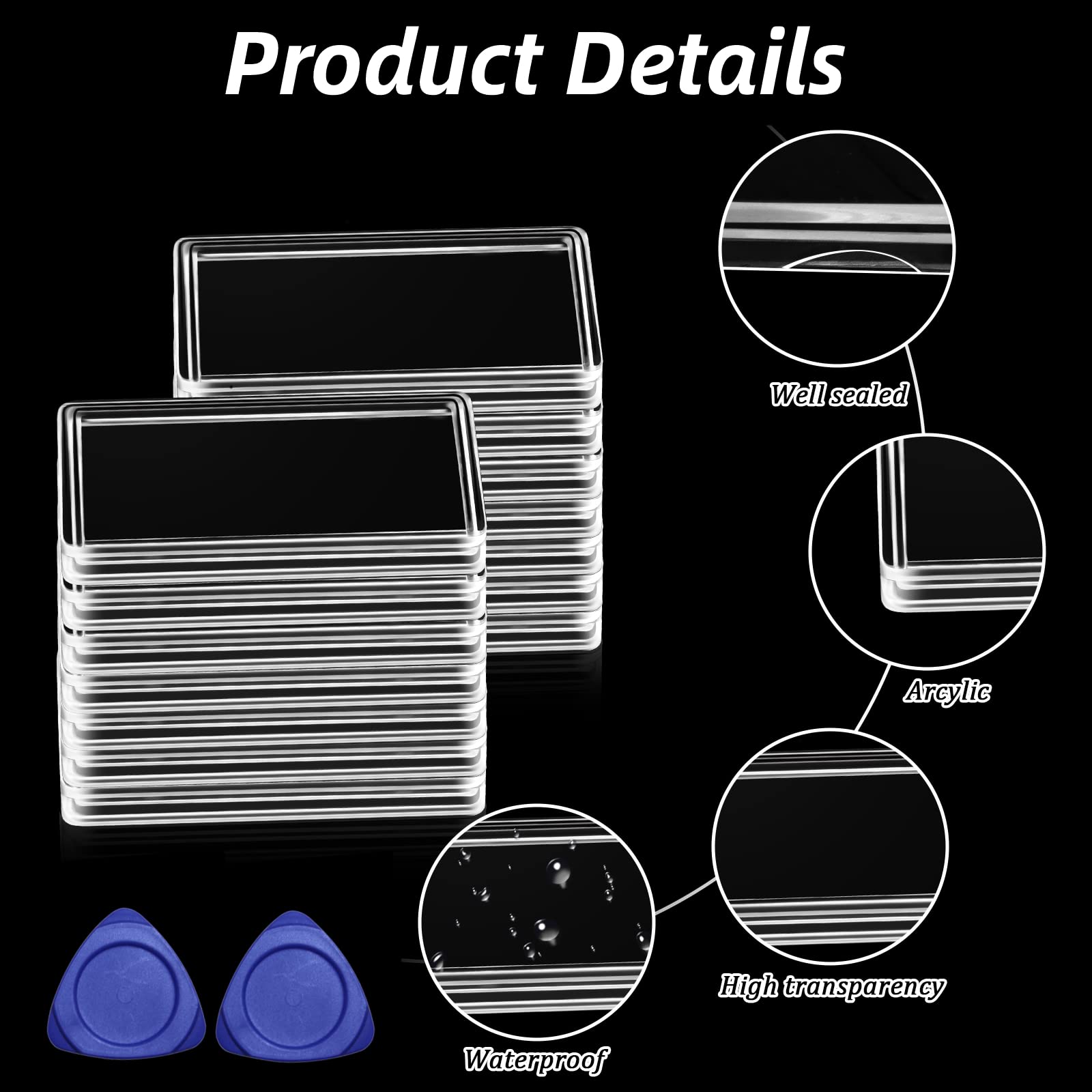 BeapTcely 50 Pcs Silver Bar Case 1 oz Silver Bar Holder Clear Silver Bar Storage Acrylic Silver Bullion Holders and Plastic Storage Organizer Box for 1 Troy Ounce Bar 1 oz Silver Bar (50)