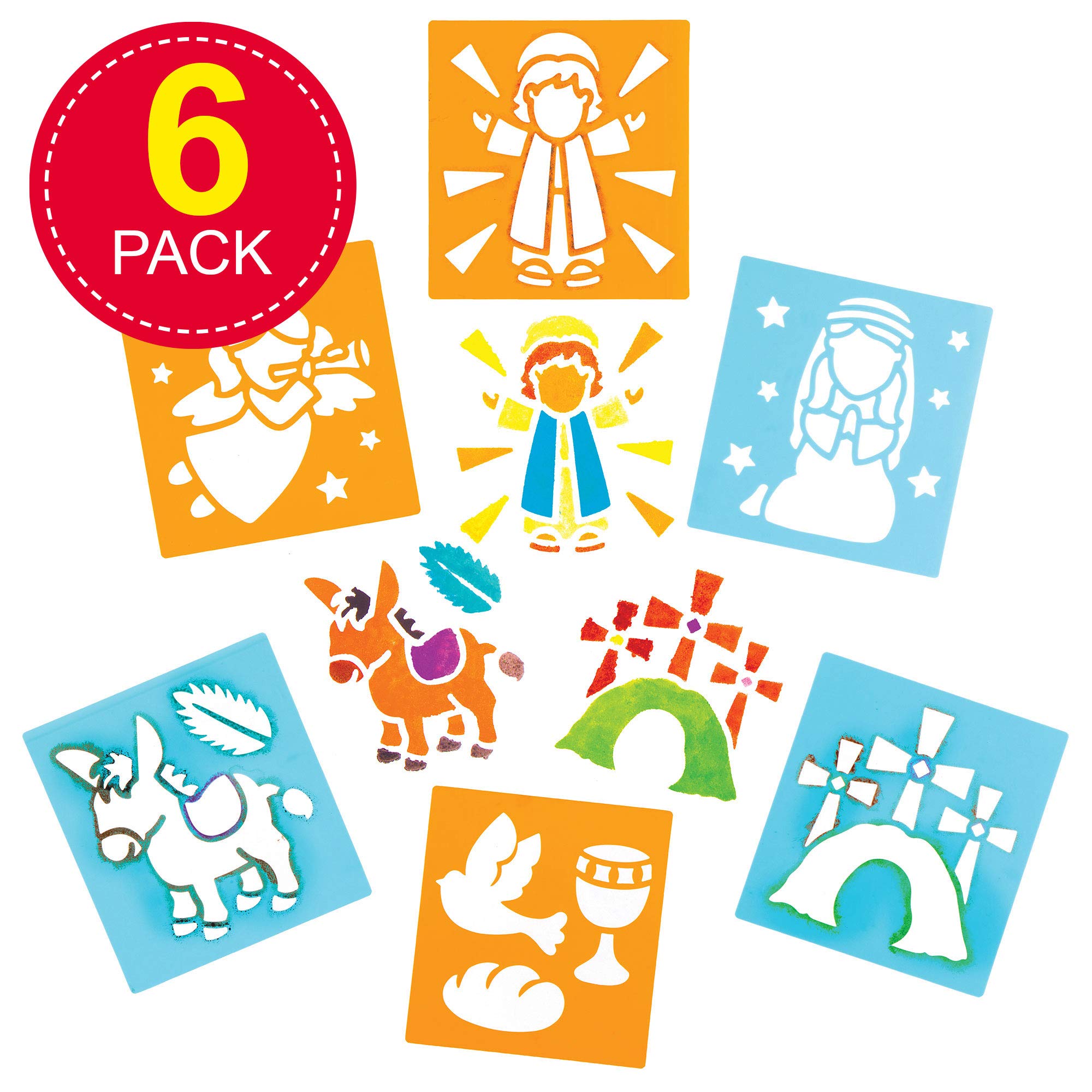 Baker Ross AT575 Holy Week Stencils - Pack of 6, Easter Creative Art and Craft Supplies for Kids to Make and Decorate
