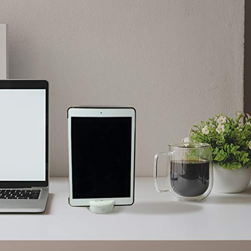 Crevasse Phone Stand by HigherHuman β Premium Carrara Marble Cell Phone Holder for Cellphone or Tablet on Your Desk, Counter, Table or Nightstand. Luxurious Solid Real Stone Phone Stand for Recording