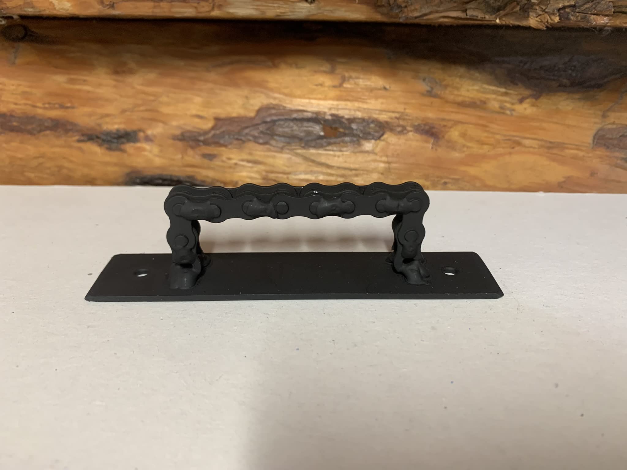 Bike Chain Drawer Pull Or Cabinet Handle Square (3, Black)
