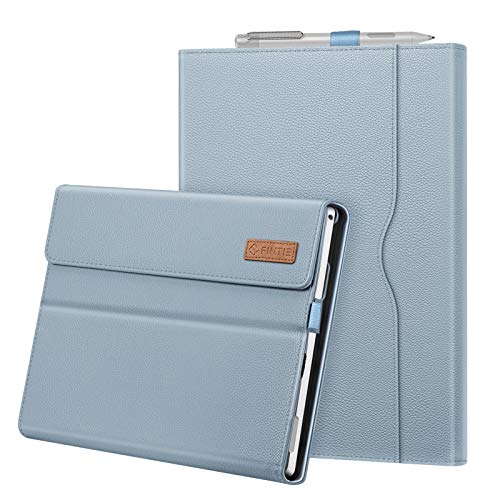 Fintie Case for 12.3 Inch Microsoft Surface Pro 7 Plus, Surface Pro 7, Surface Pro 6, Pro 5, Pro 4, Pro 3 - Portfolio Business Cover with Pocket, Compatible with Type Cover Keyboard, Ice Blue