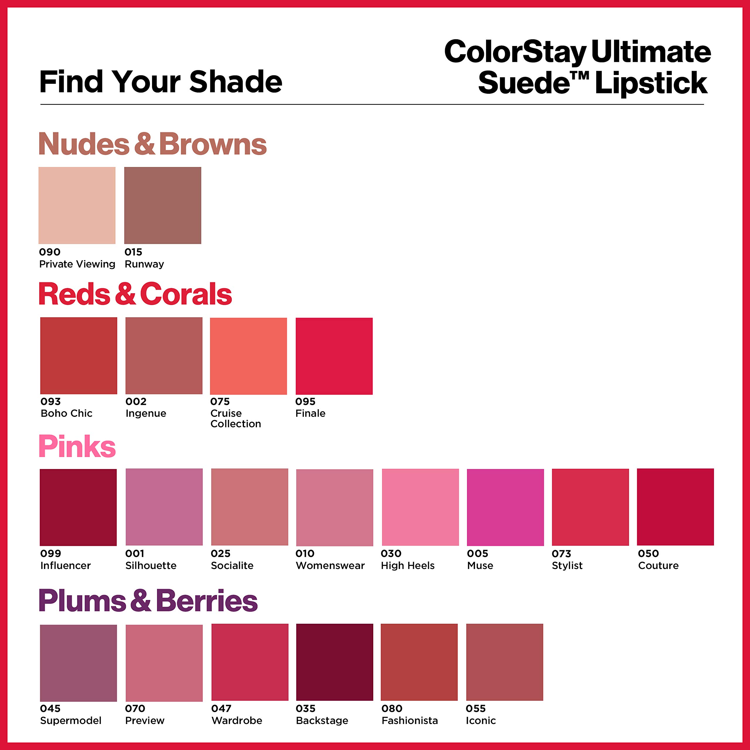 REVLON ColorStay Ultimate Suede Lipstick, Longwear Soft, UltraHydrating HighImpact Lip Color, Formulated with Vitamin E, Couture (075), 0.09 oz