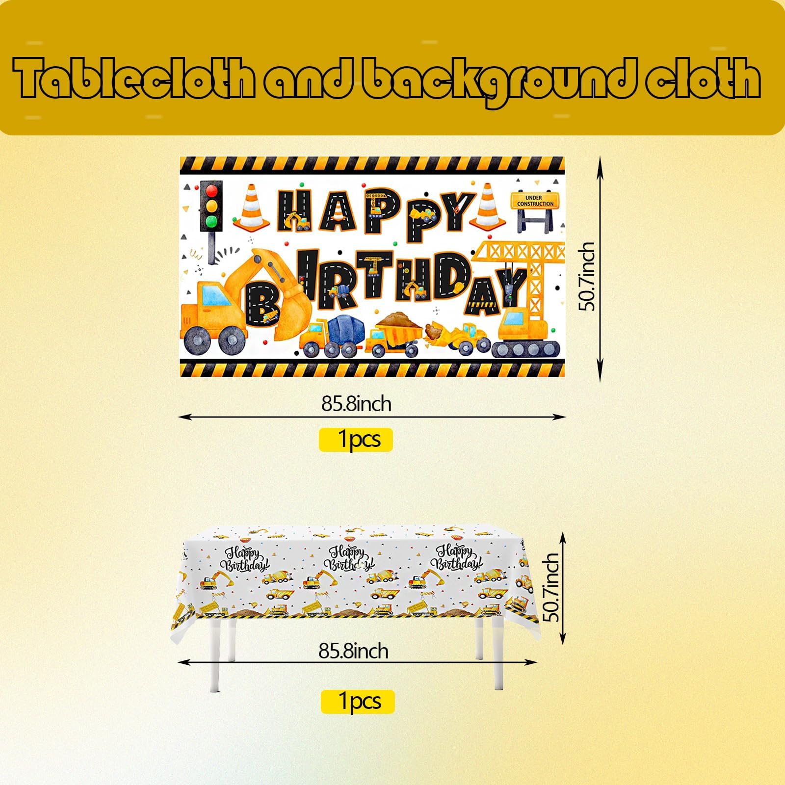 Construction Party Decorations Construction Birthday Party Supplies Construction Theme Balloon Garland Include Tablecloth Backdrop, Tablecloth, Banner for Dump Truck Party Decorations