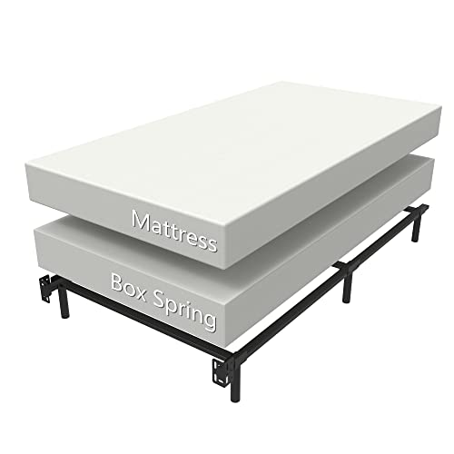 EMODA Metal Twin Bed Frames Support Base for Box Spring and Mattress, 7 Inch Sturdy Platform Tool-Free and Easy Assembly, Black