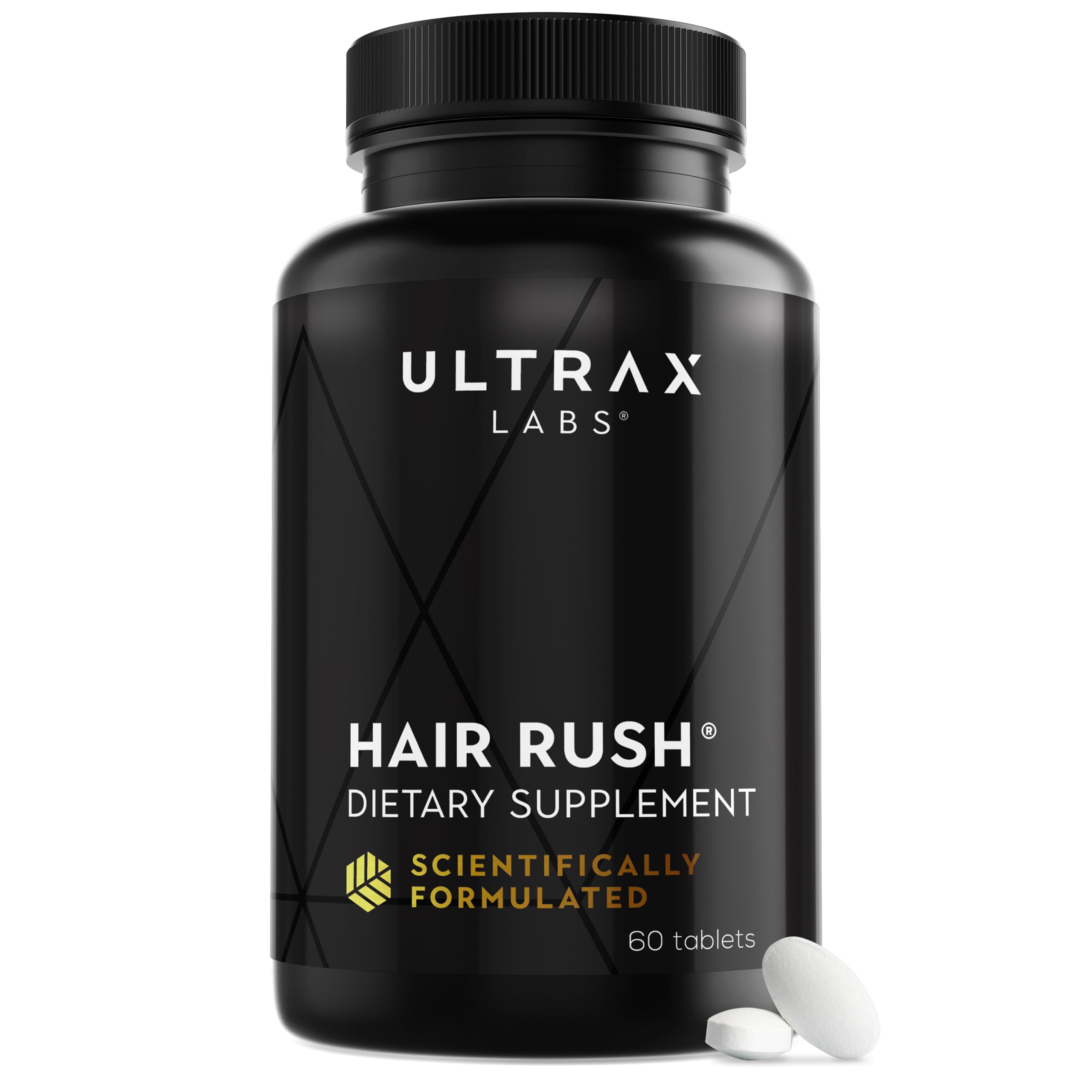 Ultrax Labs Hair Growth Supplements with Solubilized Keratin for Visibly Thicker and Stronger Hair, 23 Hair Vitamins, Science Backed Hair Growth Product - 1 Month Supply