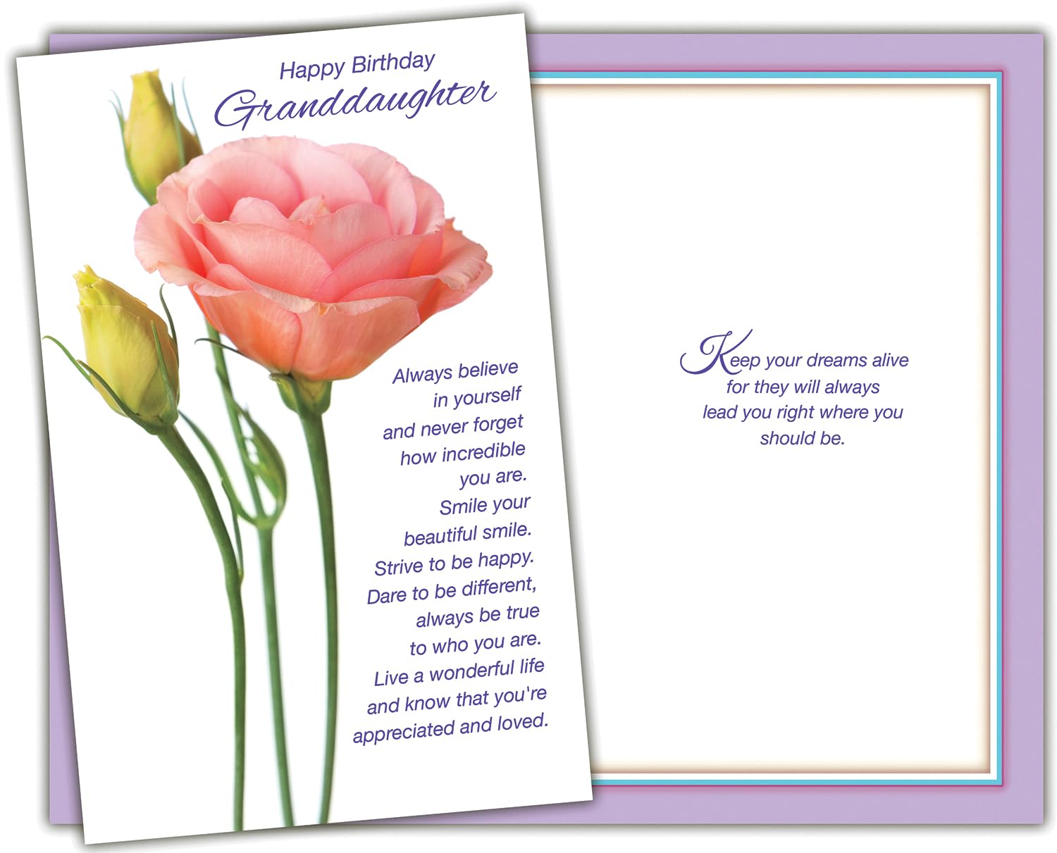 Chuck's Card-O-Rama - Granddaughter Birthday Card - Made in USA - Large Card Opens to 10" x 7.75" - Why Pay More? - 95359